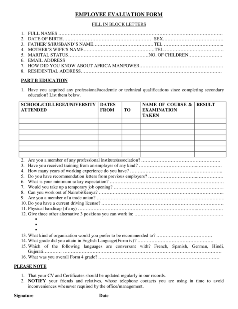 2022 Employee Evaluation Form Fillable Printable PDF Forms Handypdf ... 2022 Employee Evaluation Form Fillable Printable PDF Forms Handypdf ...