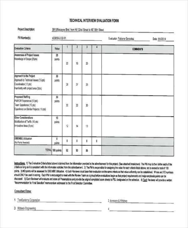 FREE 13 Sample Interview Evaluation Forms In PDF MS Word Excel ... FREE 13 Sample Interview Evaluation Forms In PDF MS Word Excel ...