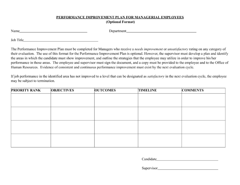 Sample Employee Performance Improvement Plan - EvaluationForm.net Sample Employee Performance Improvement Plan - EvaluationForm.net